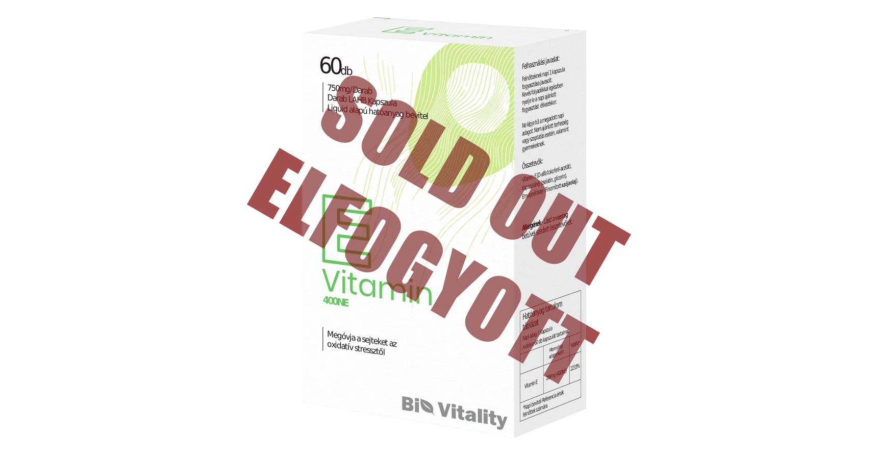 E-vitamin 60db Bio Vitality Lágy zselé kapszula - Bio Vitality