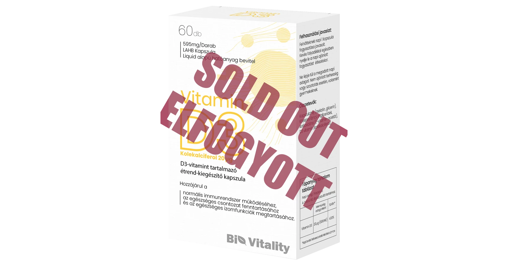 Vitamin D3 30db Bio Vitality Lágy zselé kapszula - Bio Vitality