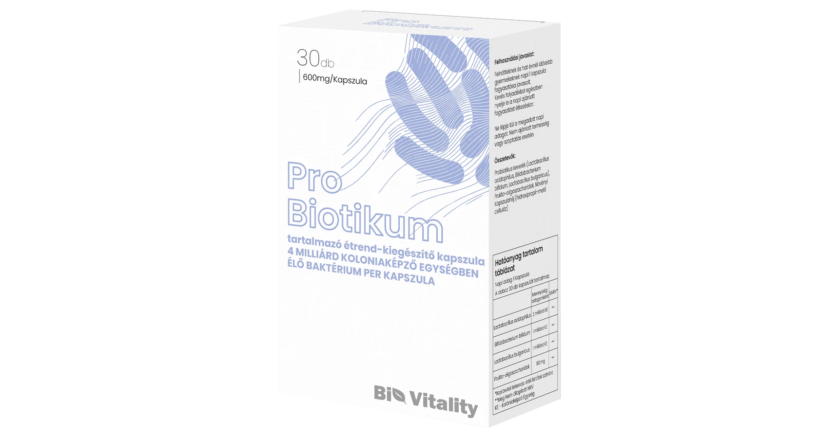 Probiotikum 30db Bio Vitality Növényi kapszula - Bio Vitality
